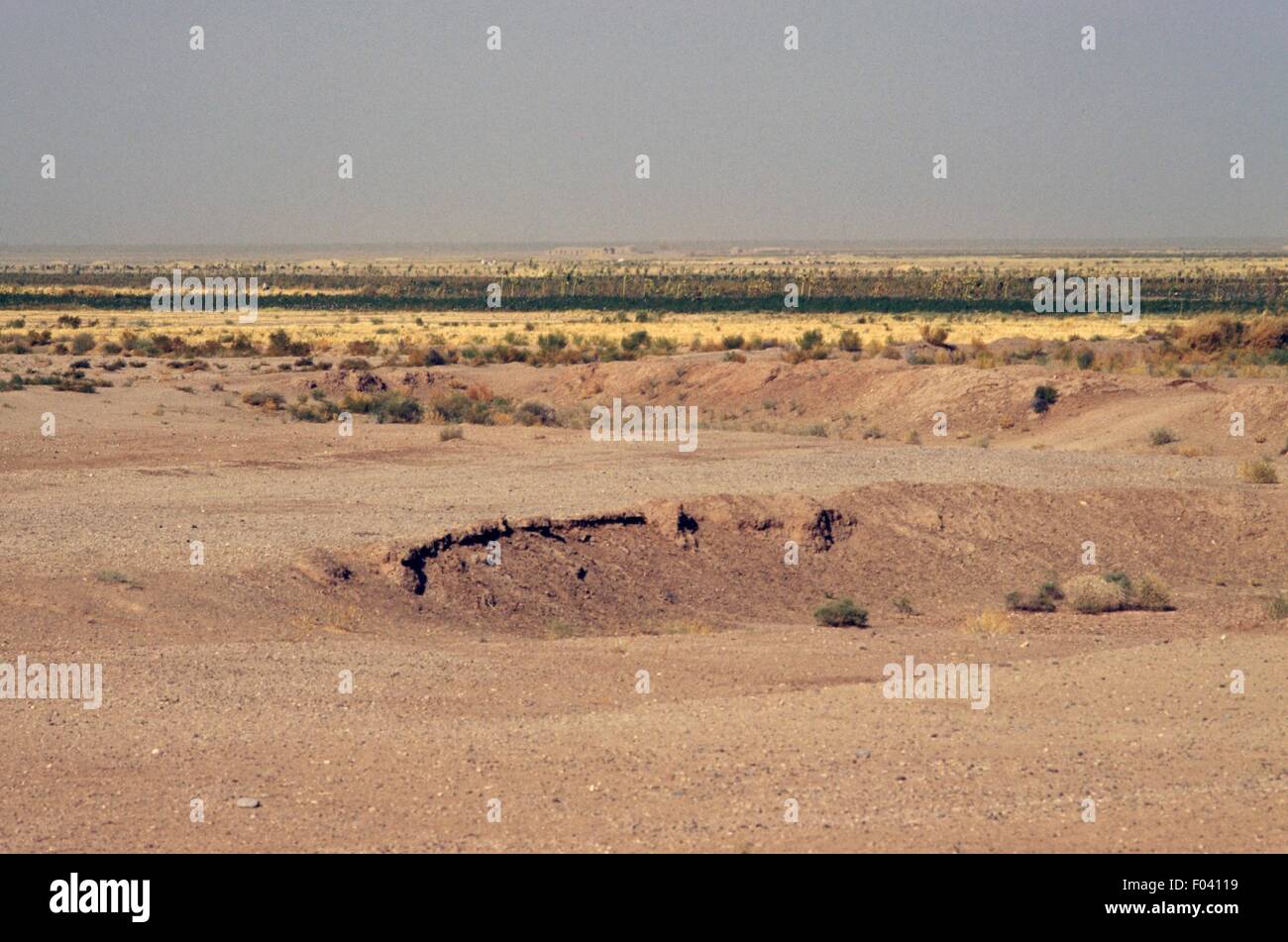Sand desert, Dasht-e Kavir or the Great Salt Desert, Iran Stock Photo ...