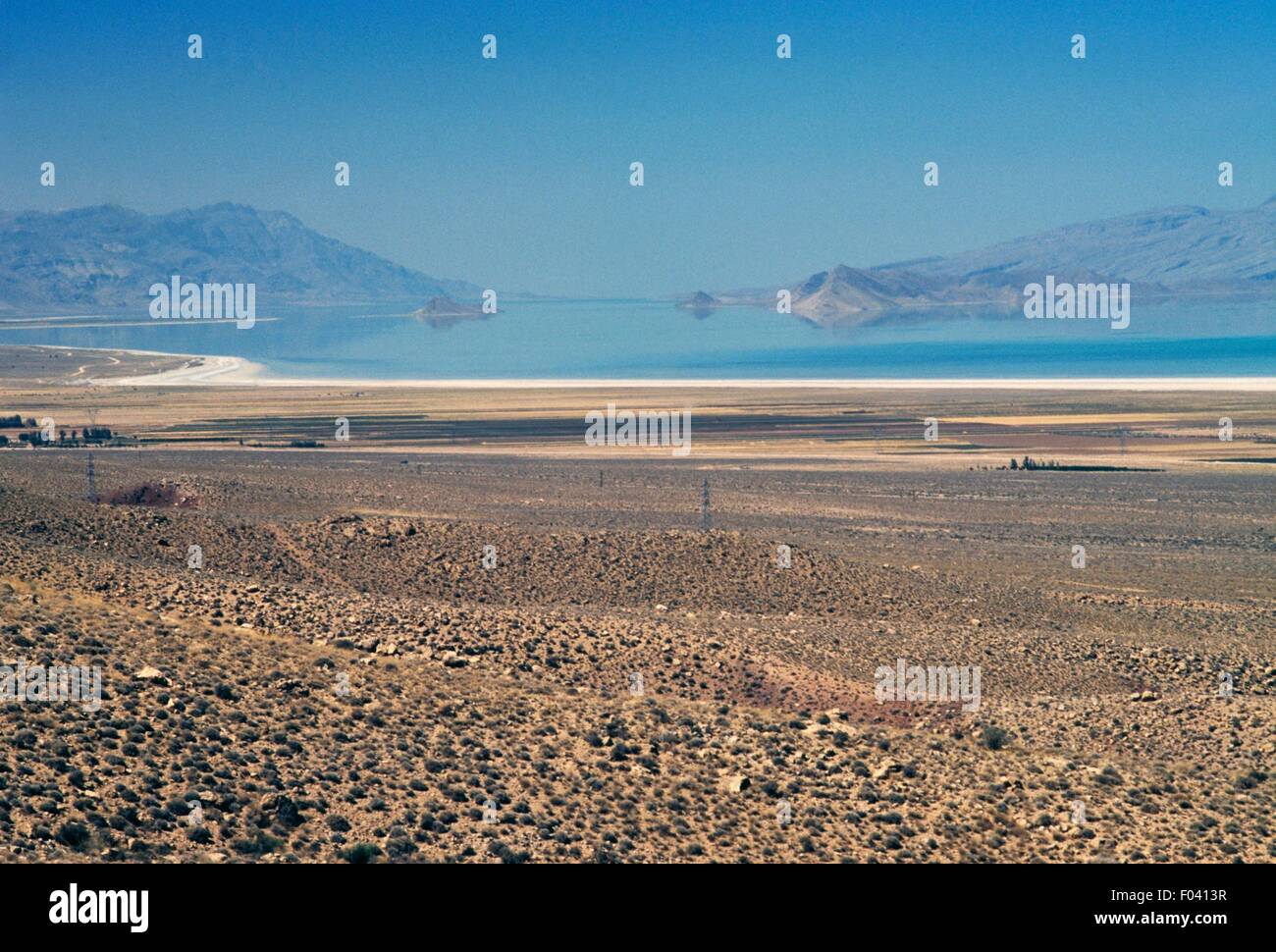 View of Namak Lake (Daryacheh-ye Namak), salt lake located ...