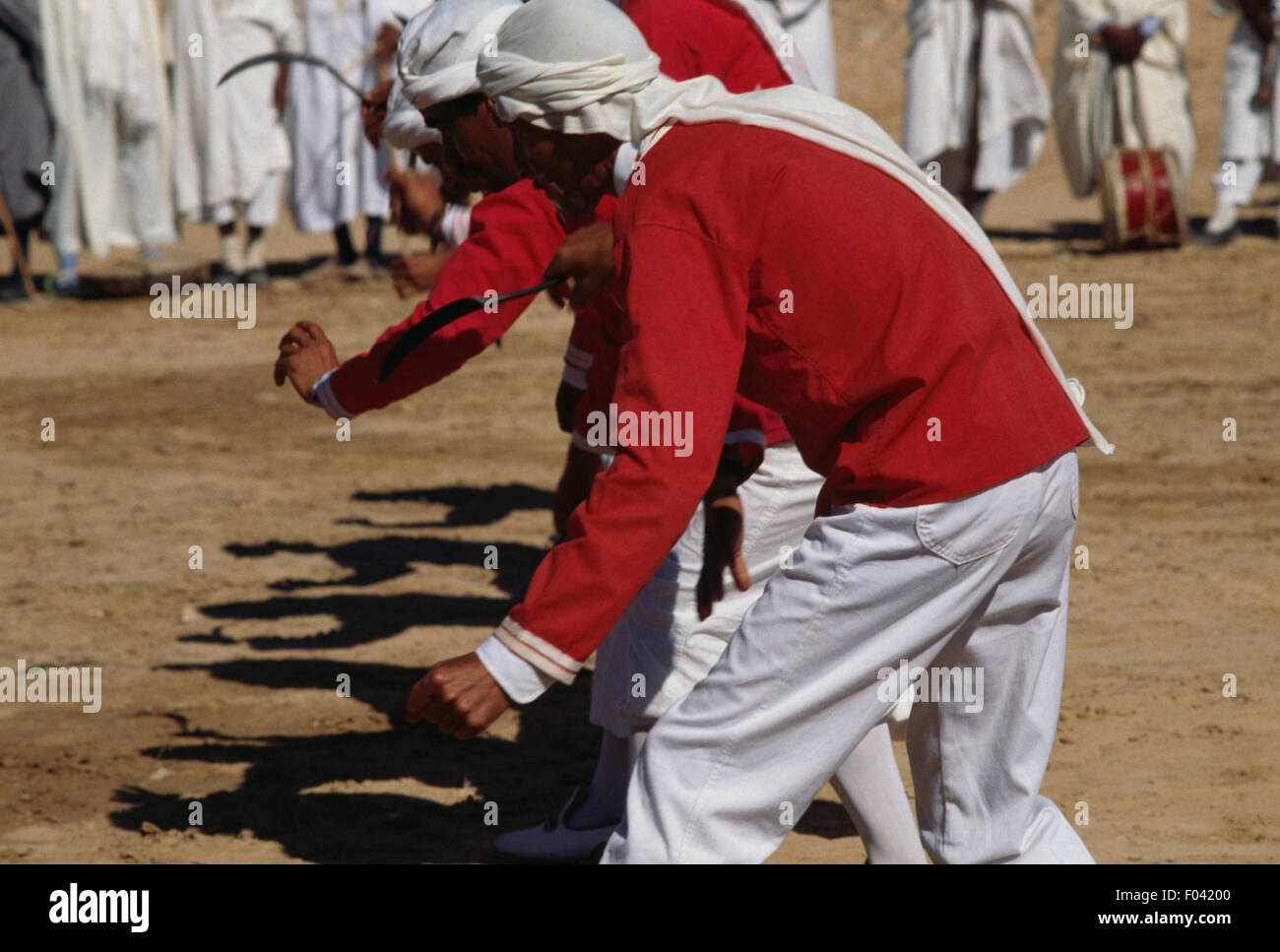 Men in traditional clothes, Matmata Berber festival, Tunisia Stock ...