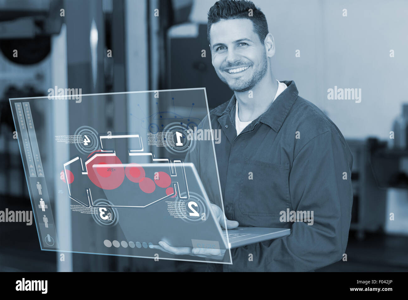 Composite image of engine interface Stock Photo - Alamy