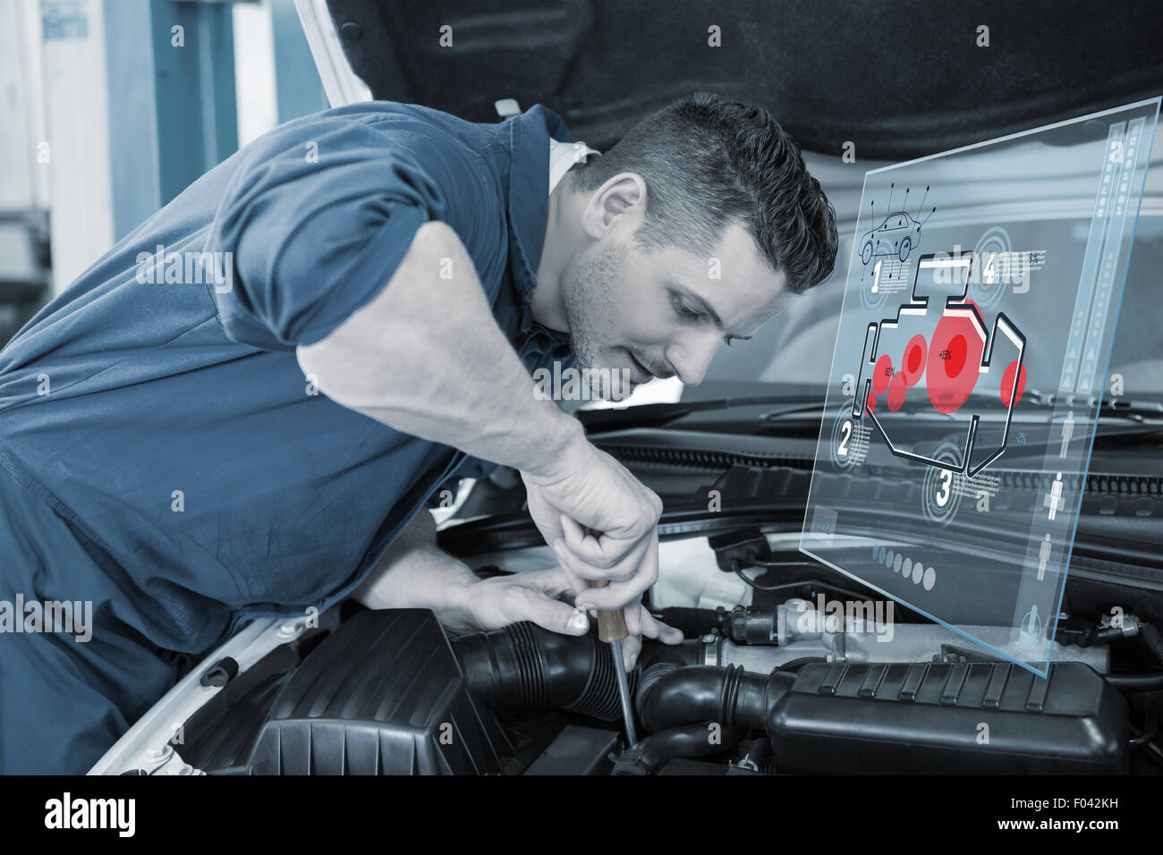 Composite image of engine interface Stock Photo - Alamy