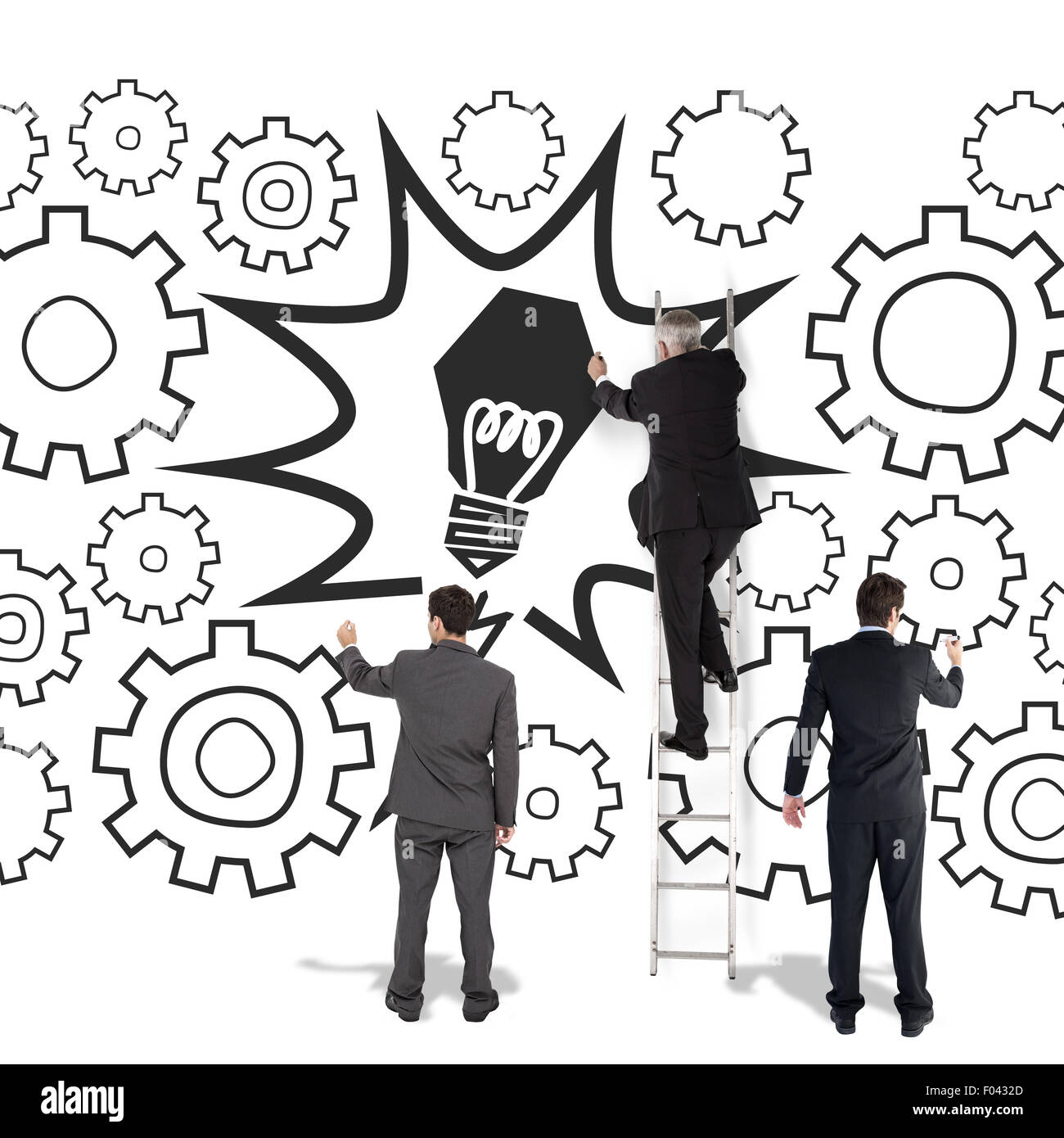 Composite image of business team writing Stock Photo - Alamy