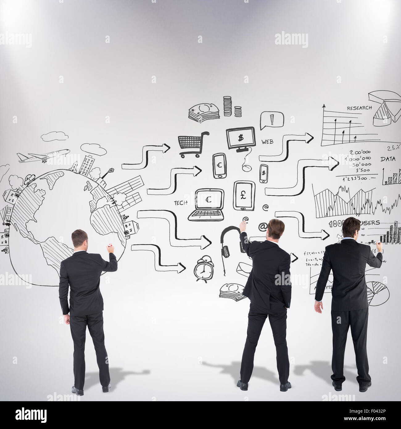 Composite image of business team writing Stock Photo - Alamy