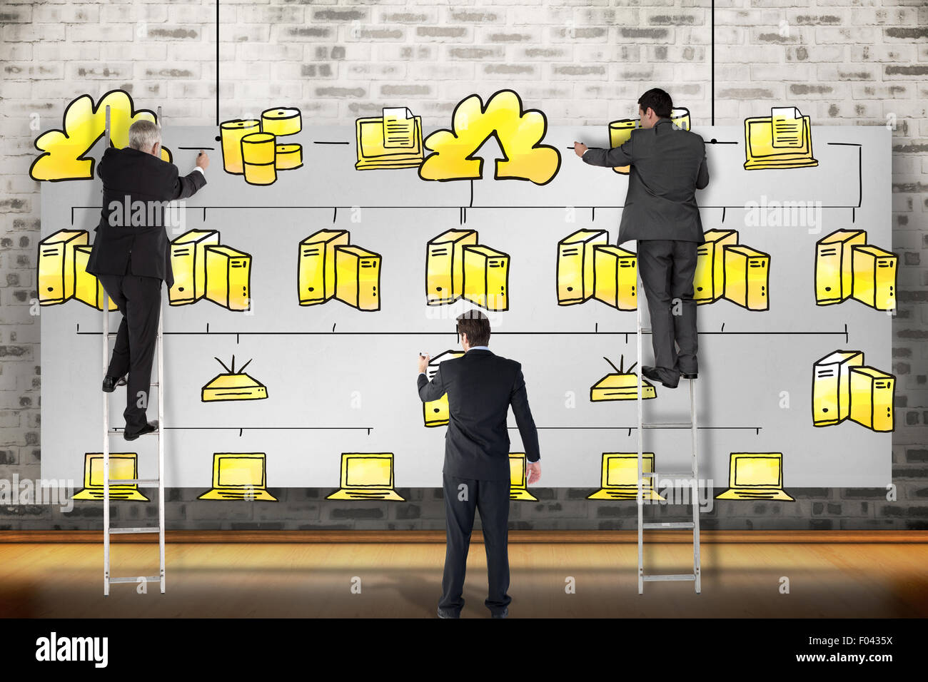 Composite image of business team writing Stock Photo - Alamy