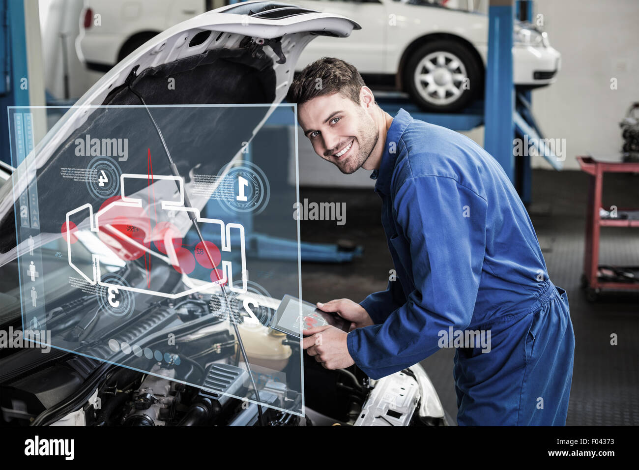 Composite image of engine interface Stock Photo - Alamy