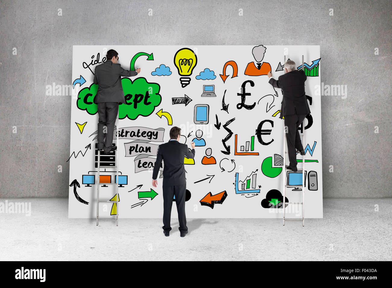 Composite image of business team writing Stock Photo - Alamy