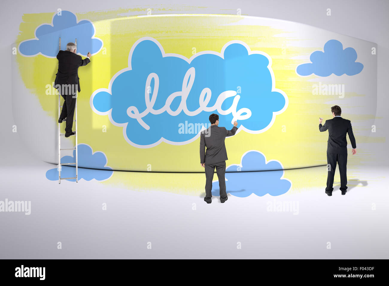 Composite image of business team writing Stock Photo - Alamy