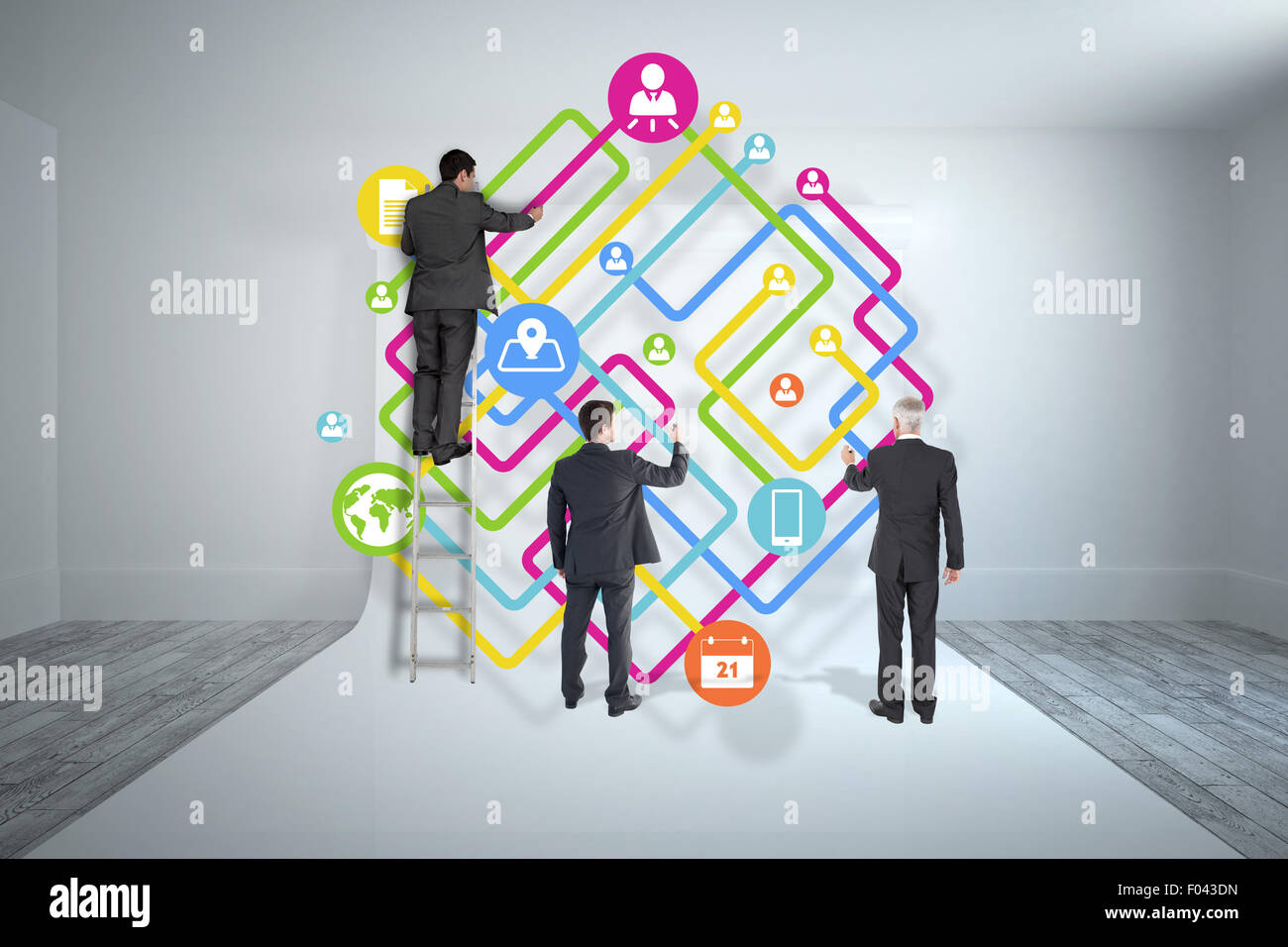 Composite image of business team writing Stock Photo - Alamy