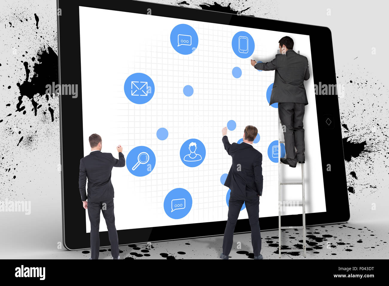 Composite image of business team writing Stock Photo - Alamy