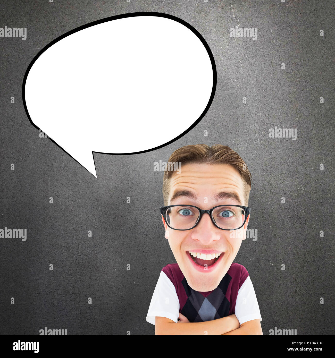 Composite image of geeky businessman Stock Photo - Alamy