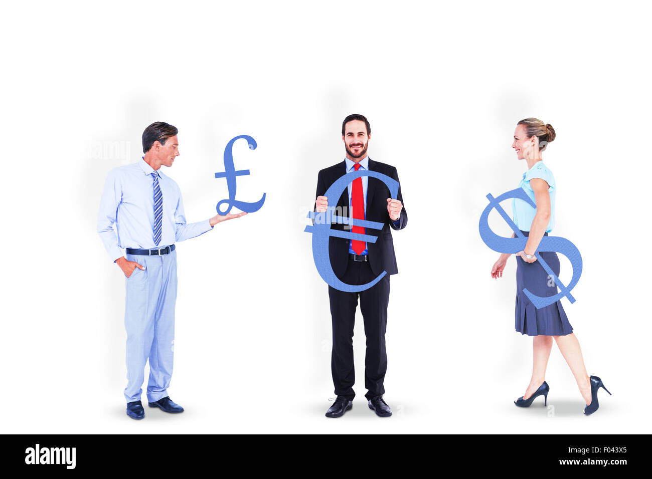 Business people holding money symbols Stock Photo - Alamy