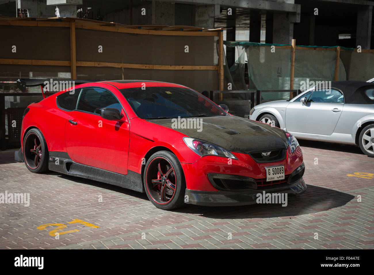 DUBAI, UAE-JANUARY 15: Supercars in the city center on January 15, 2014 ...