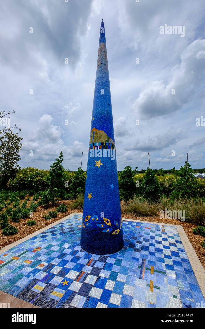 One of two spires illustrating 'Night to Day' at the Patriot Plaza ...