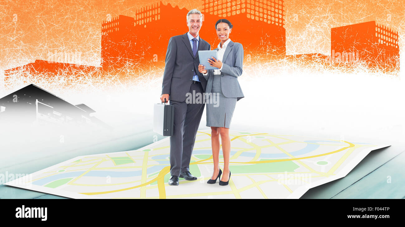 African american businesswoman scrolling tablet hi-res stock ...