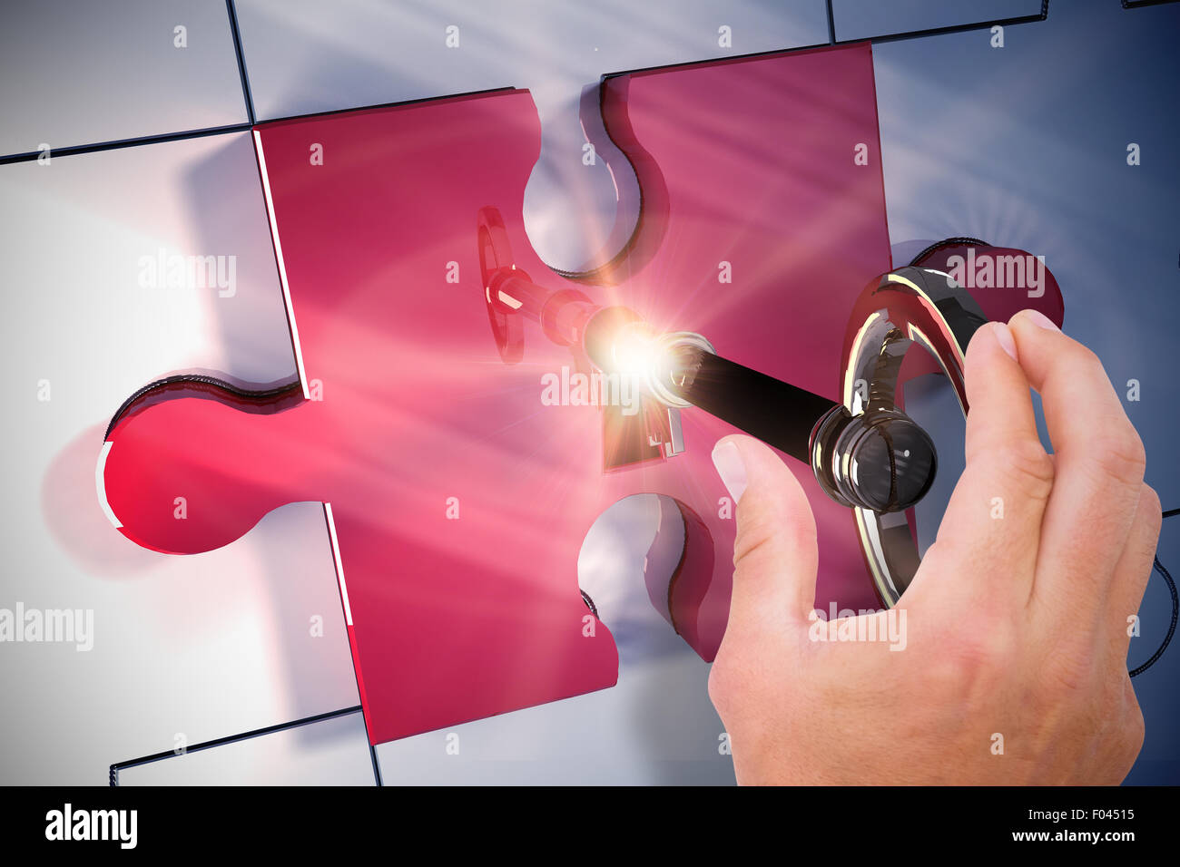 Composite image of hand presenting Stock Photo - Alamy