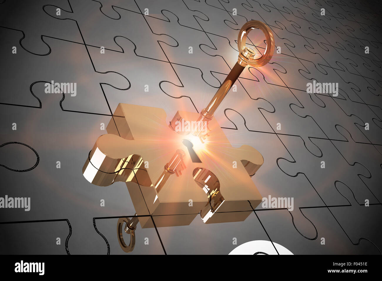 Key unlocking jigsaw Stock Photo - Alamy