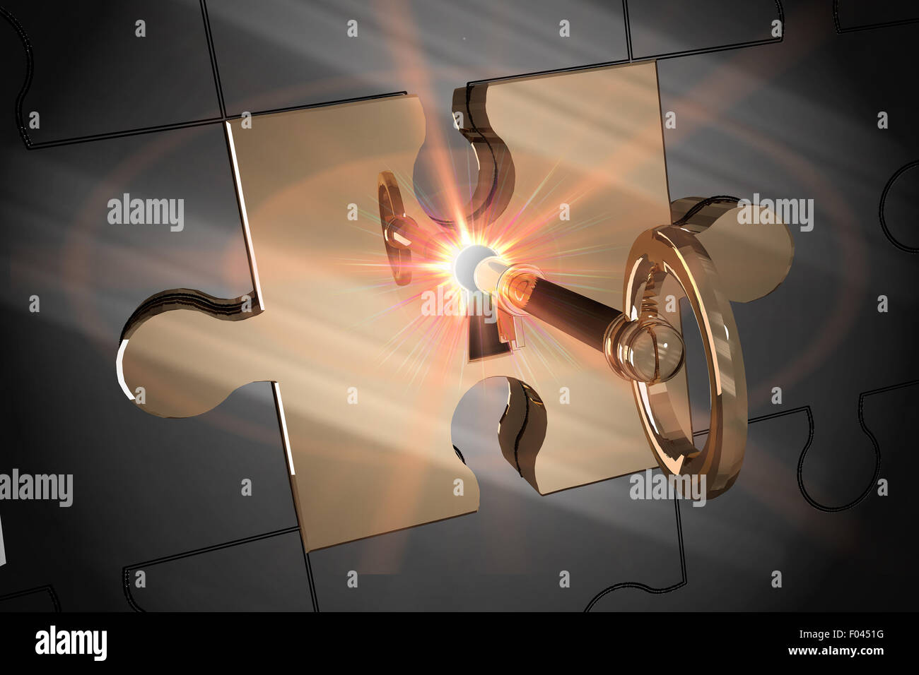 Key unlocking jigsaw Stock Photo - Alamy