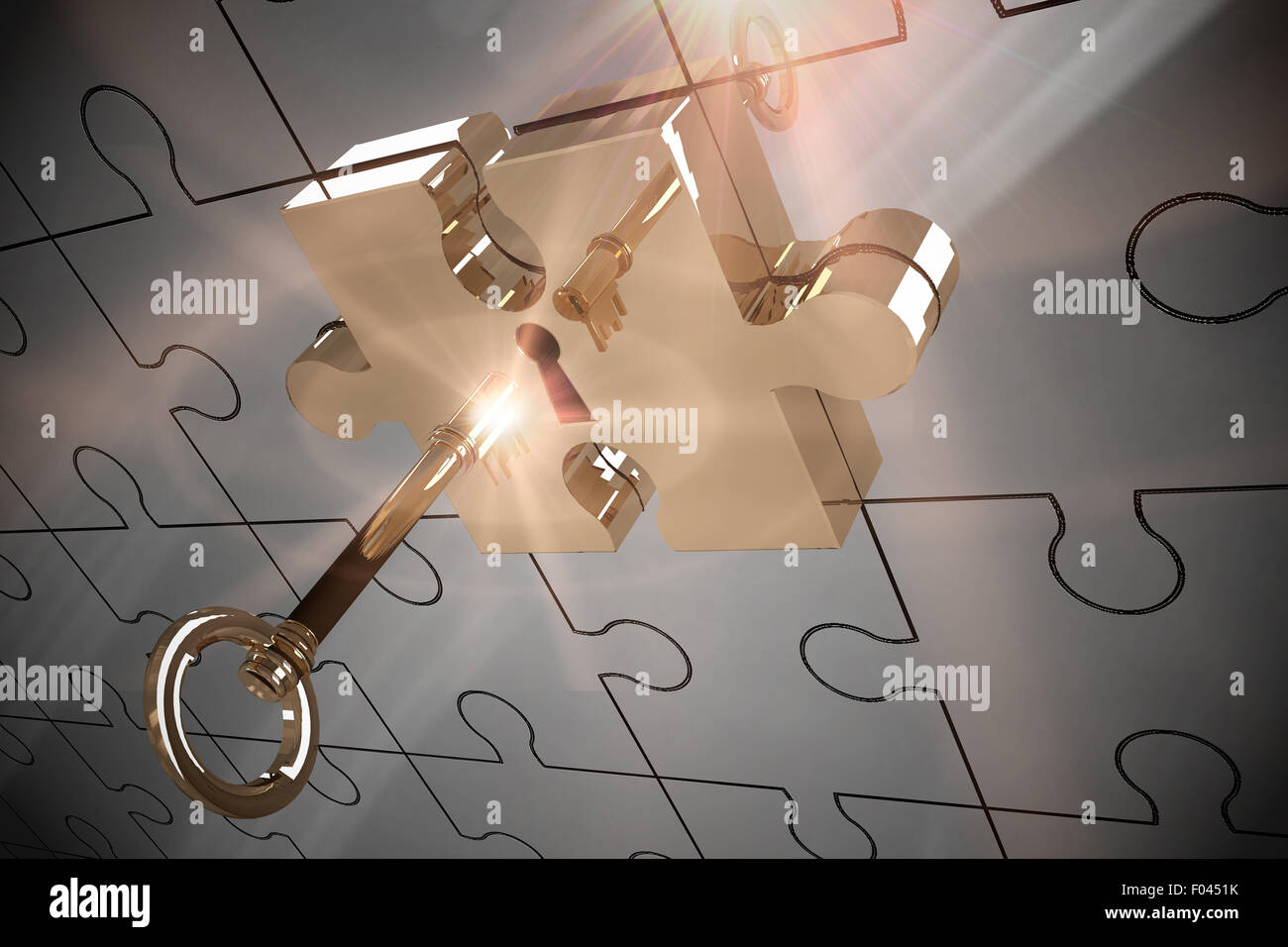 Key unlocking jigsaw Stock Photo - Alamy