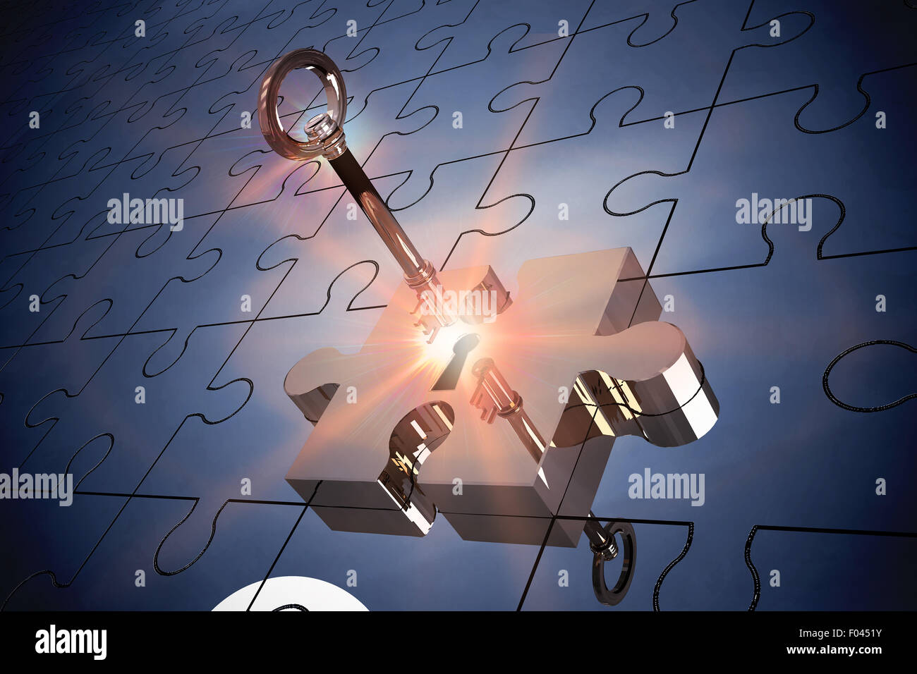Gold jigsaw puzzle hi-res stock photography and images - Alamy