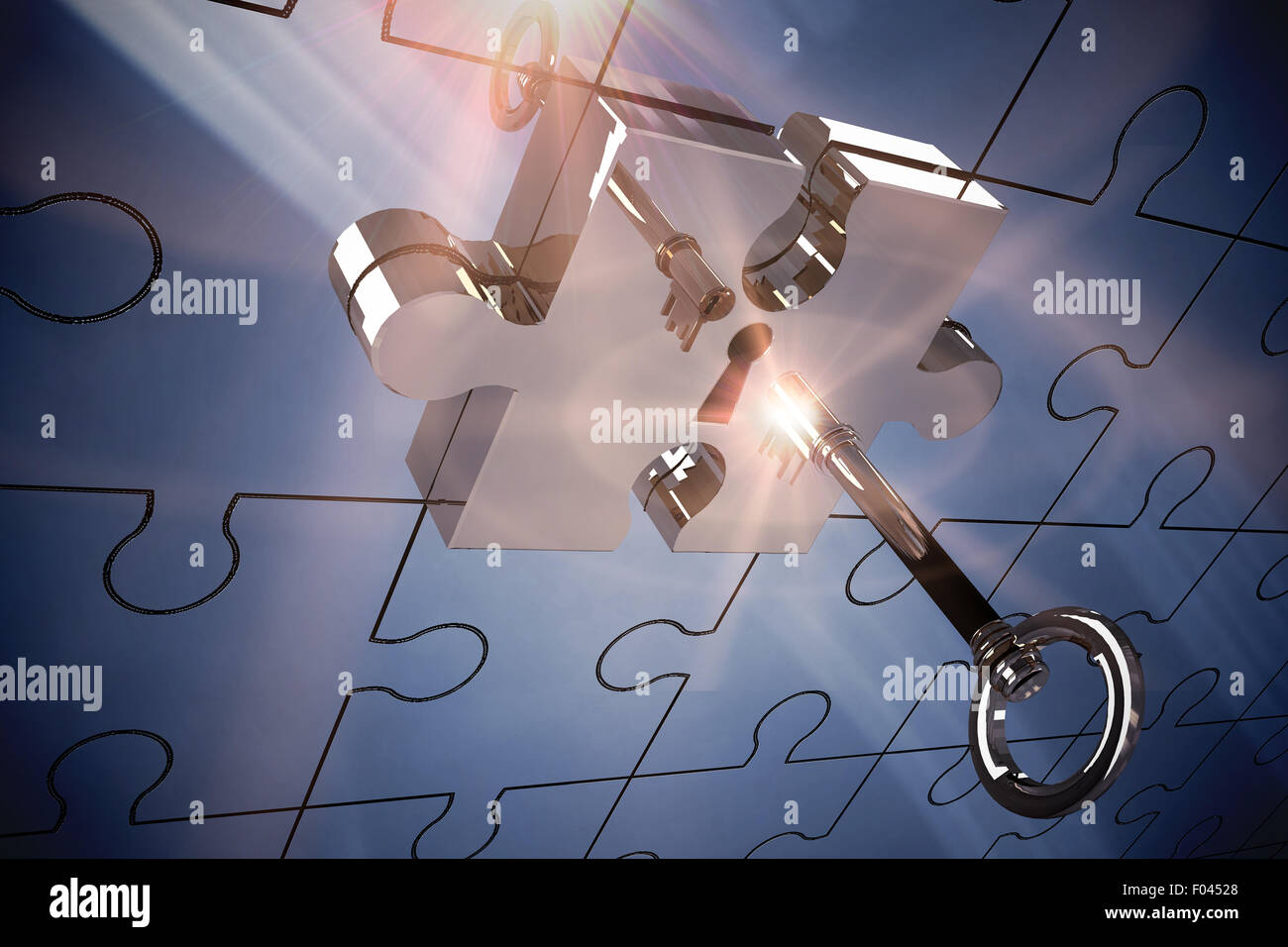 Key unlocking jigsaw Stock Photo - Alamy