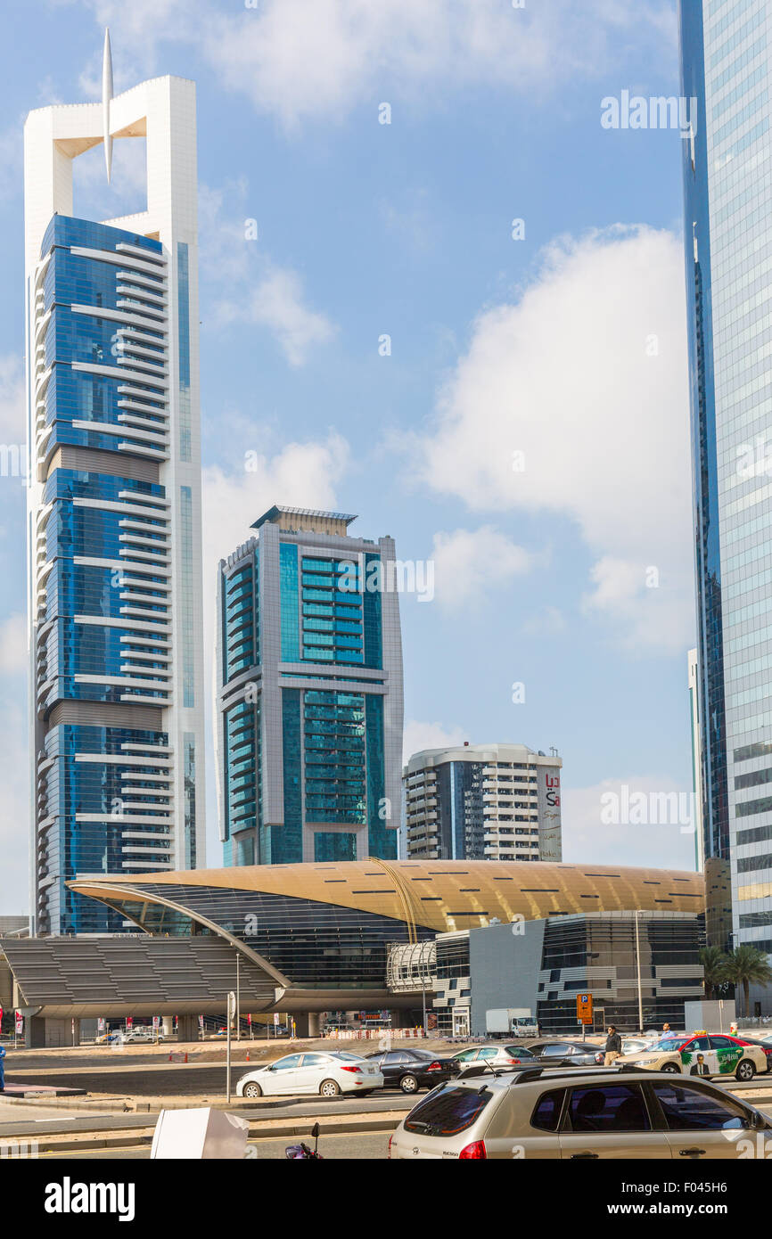 DUBAI, UAE-JANUARY 16: Skyscrapers in the city center on January 16 ...