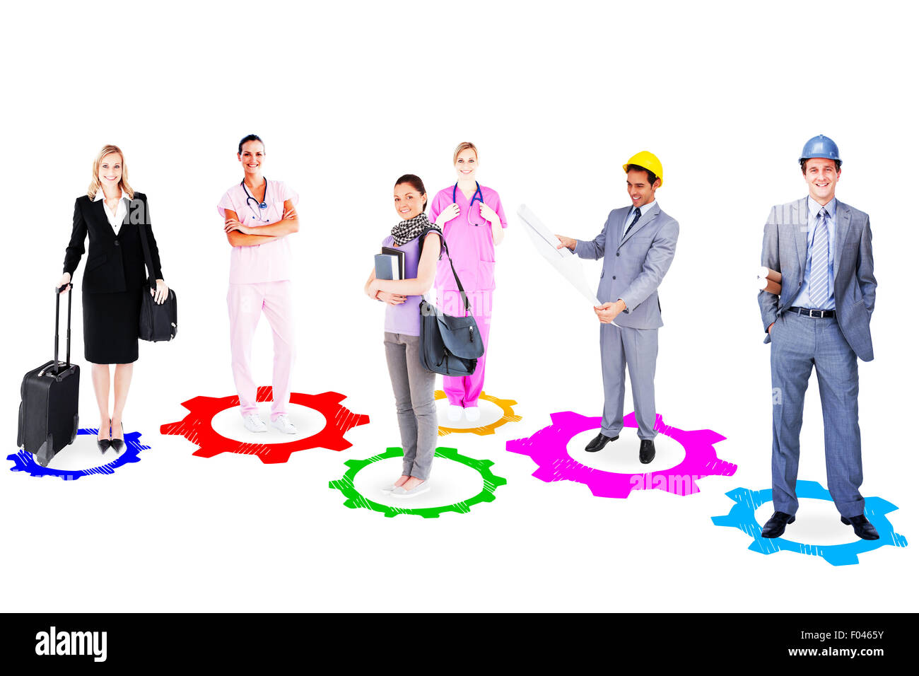 Composite image of people with different careers Stock Photo - Alamy