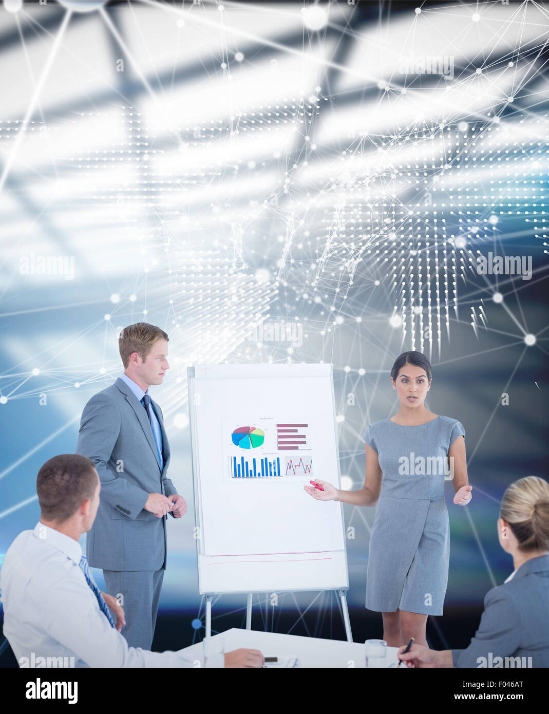 Composite image of business people doing statistics presentation Stock ...