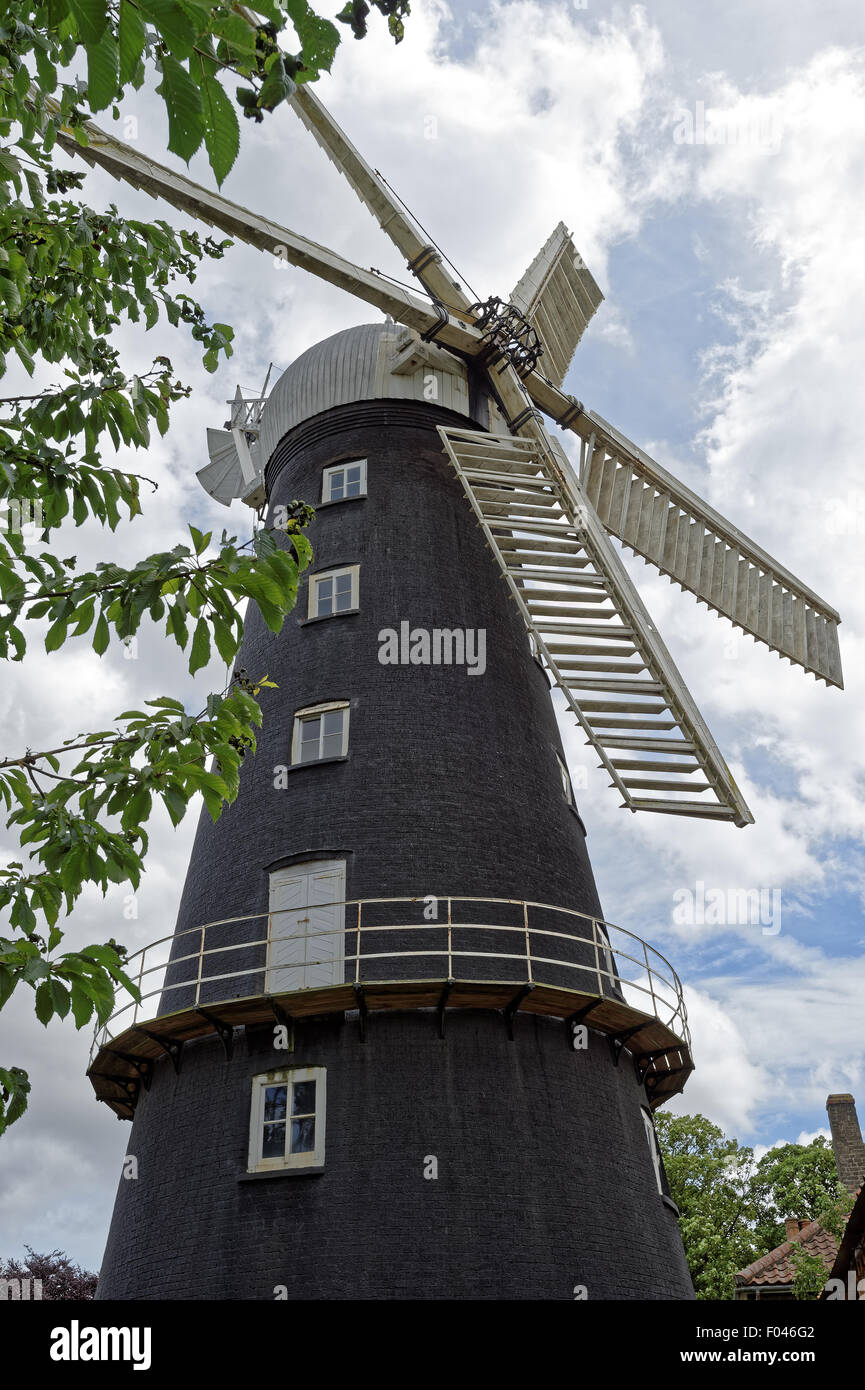 Historic tower windmill in the UK - unusual as it has 5 sails Stock ...