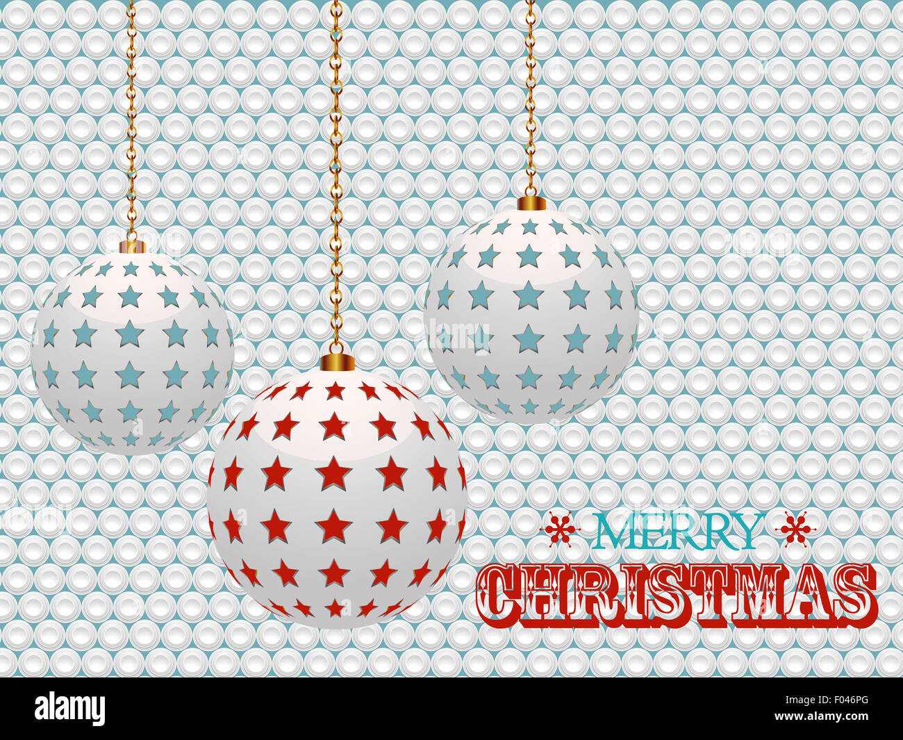 White Christmas Bauble with Stars and Sample Text over 3D White ...