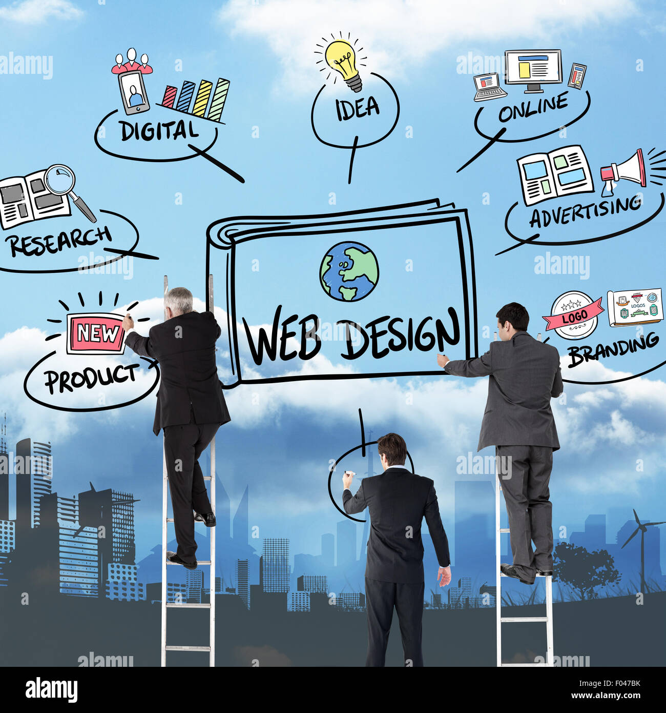 Composite image of business team writing Stock Photo - Alamy