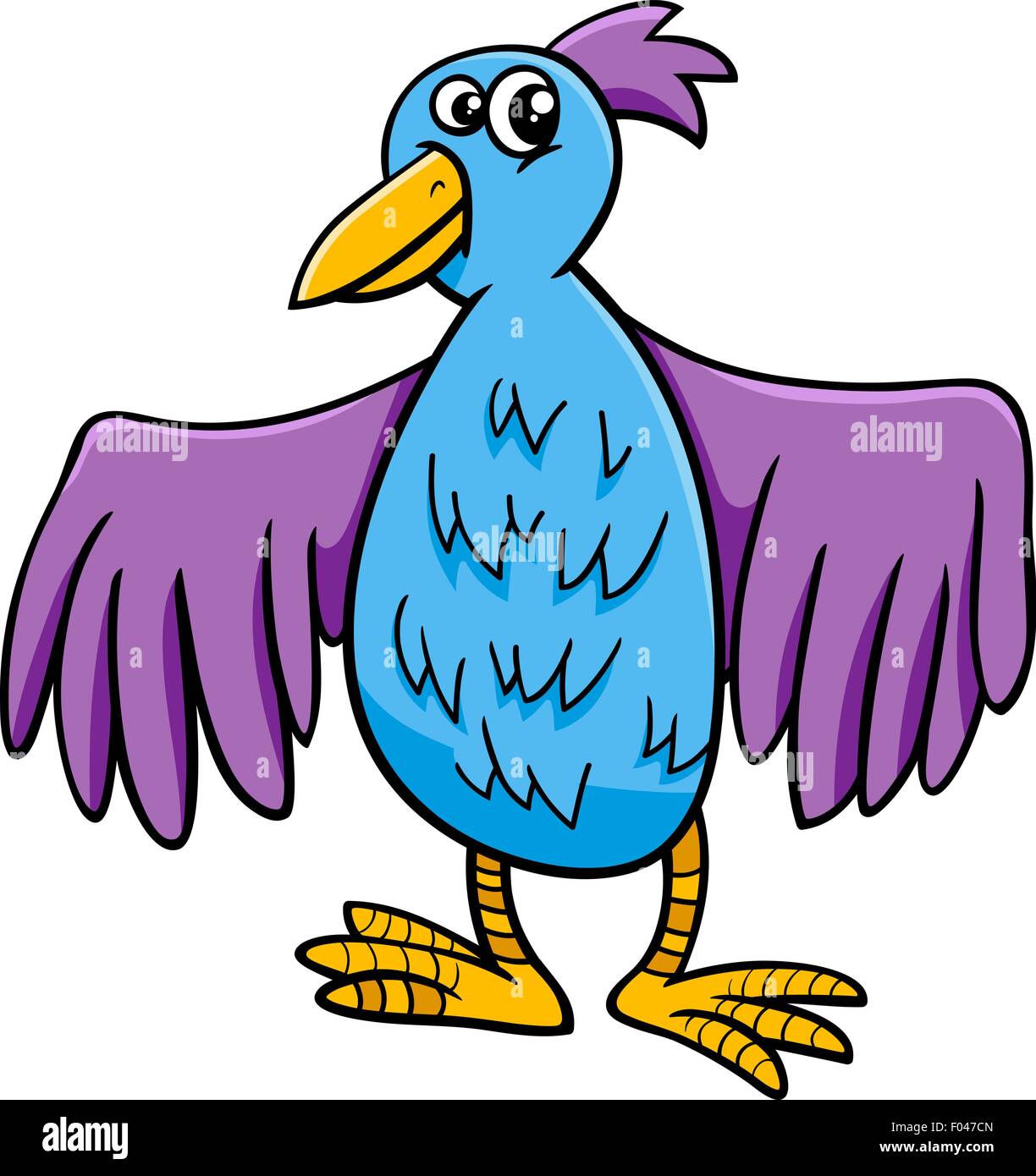 Cartoon Illustration of Colorful Bird Fantasy Animal Character Stock ...