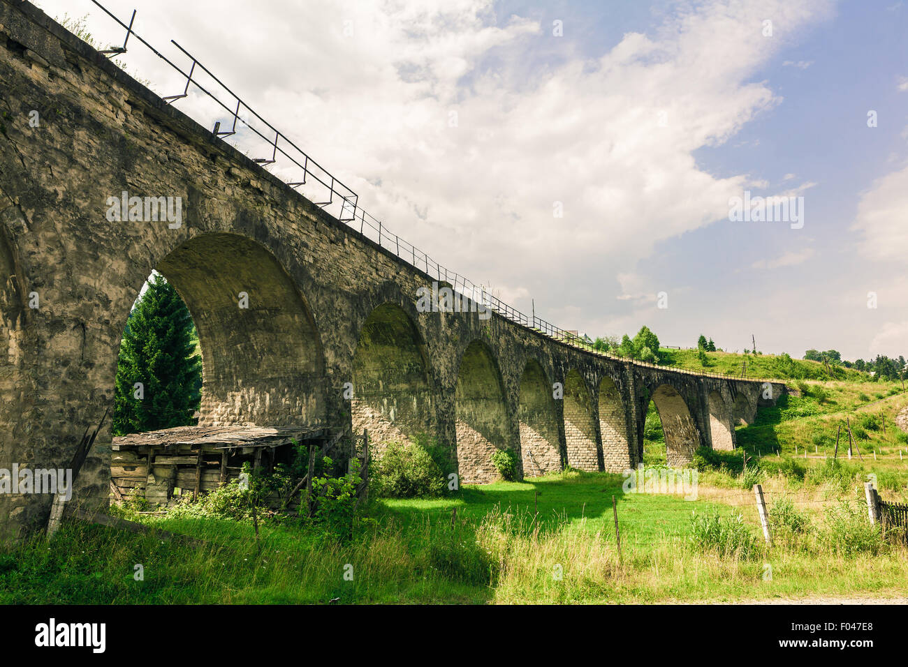 Old Austrian bridge viaduct in the Carpathians Stock Photo - Alamy