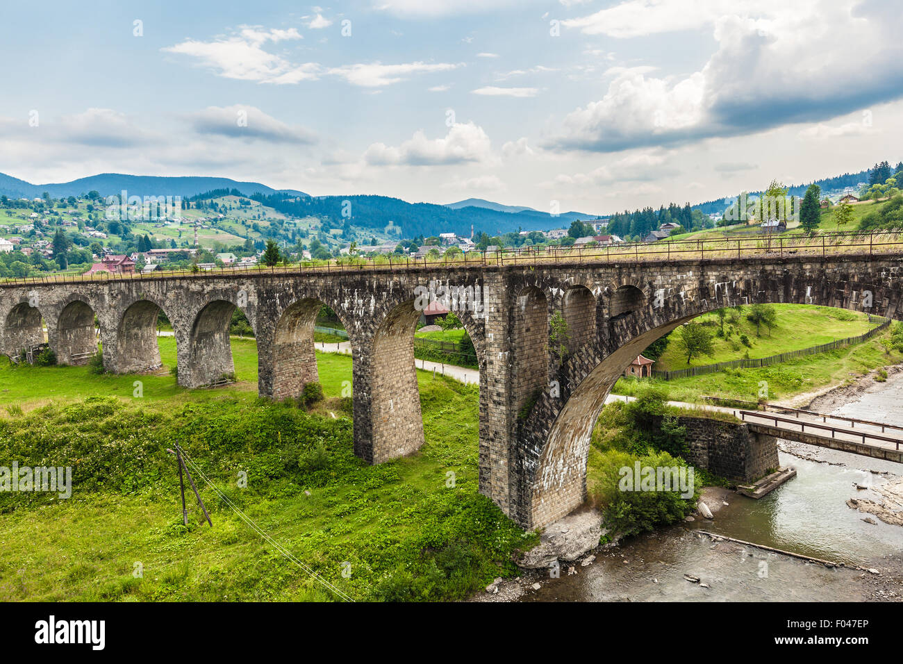 Old Austrian bridge viaduct in the Carpathians Stock Photo - Alamy