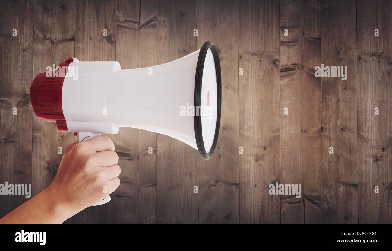Holding megaphone hi-res stock photography and images - Alamy