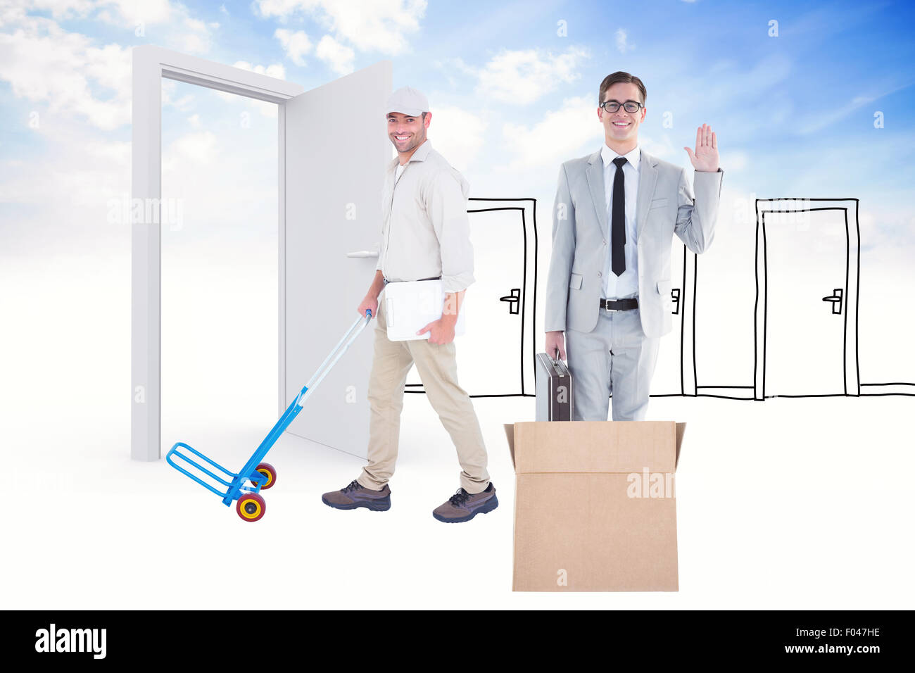 Delivery man empty trolley hi-res stock photography and images - Alamy