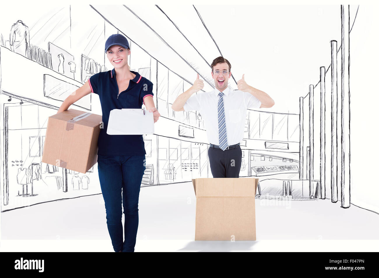 Cardboard box sketch hi-res stock photography and images - Alamy