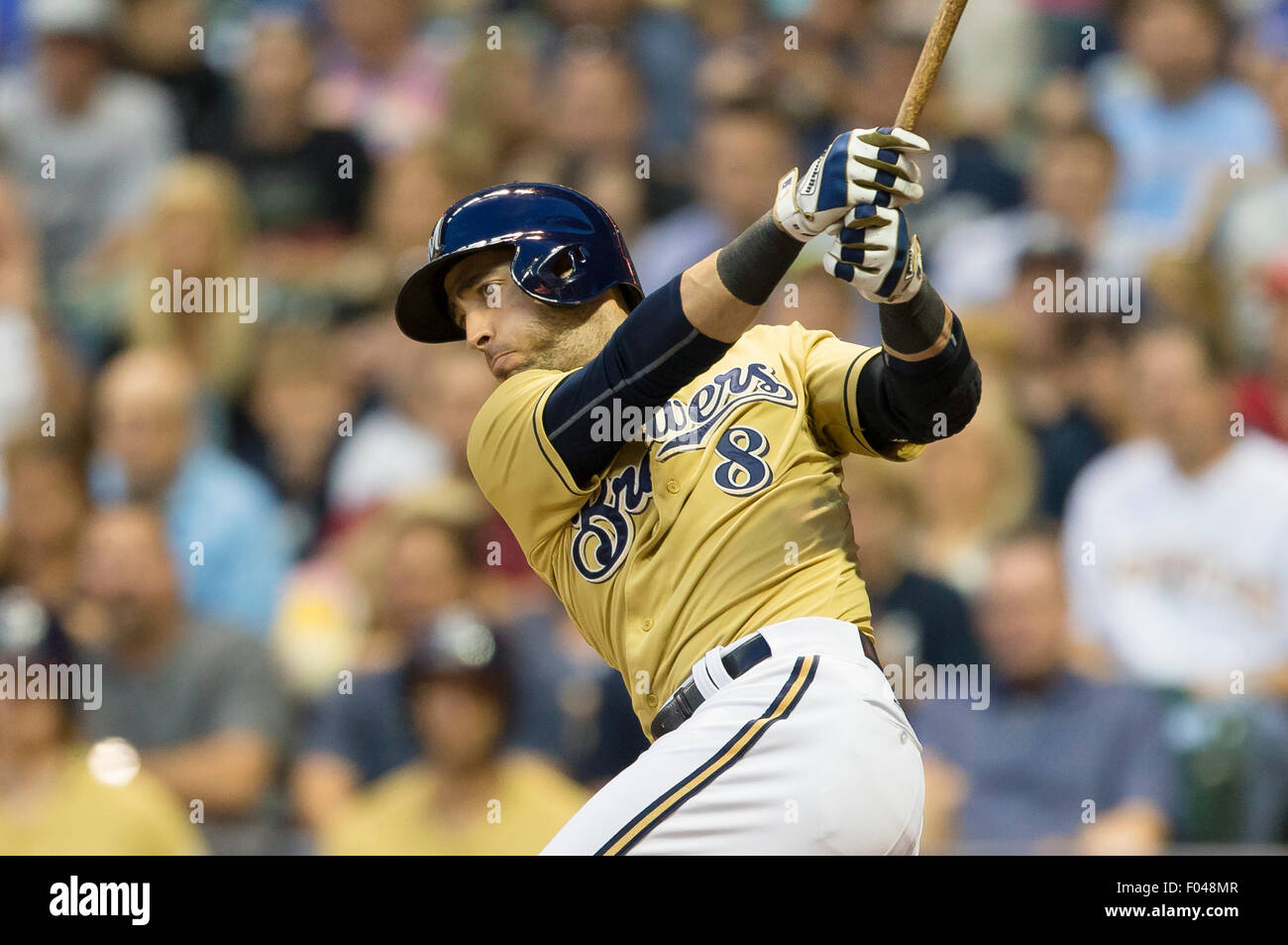 Milwaukee, WI, USA. 05th Aug, 2015. Milwaukee Brewers right fielder ...