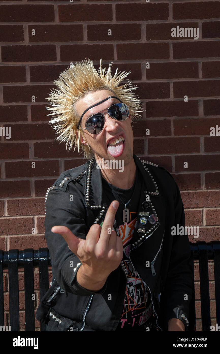 Punks with mohican dyed mohican hairstyle at Blackpool, Lancashire, UK ...