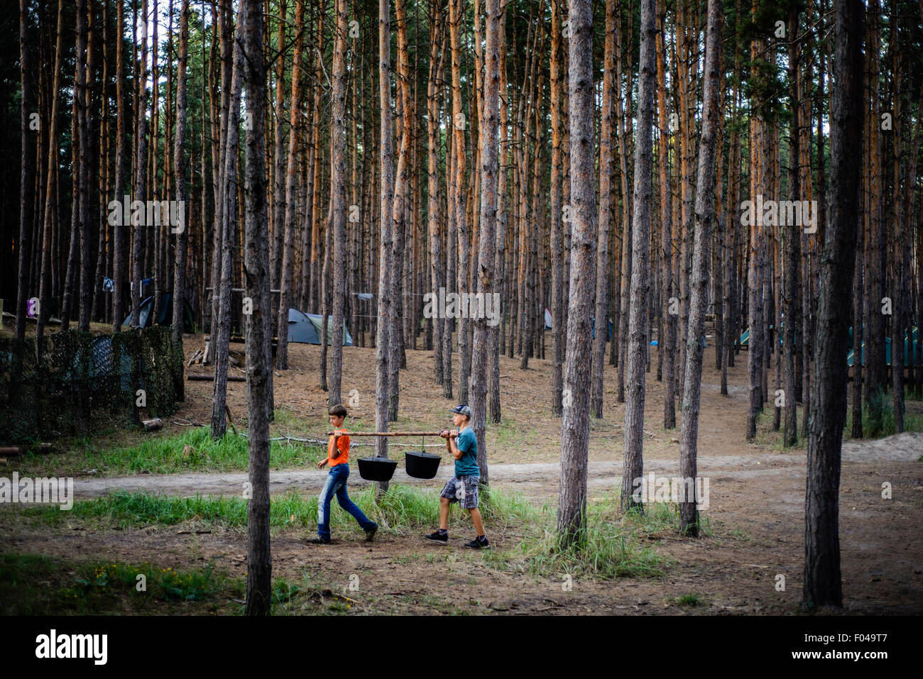 Scouts daily life in Ukrainian scout training camp, Kiev region ...