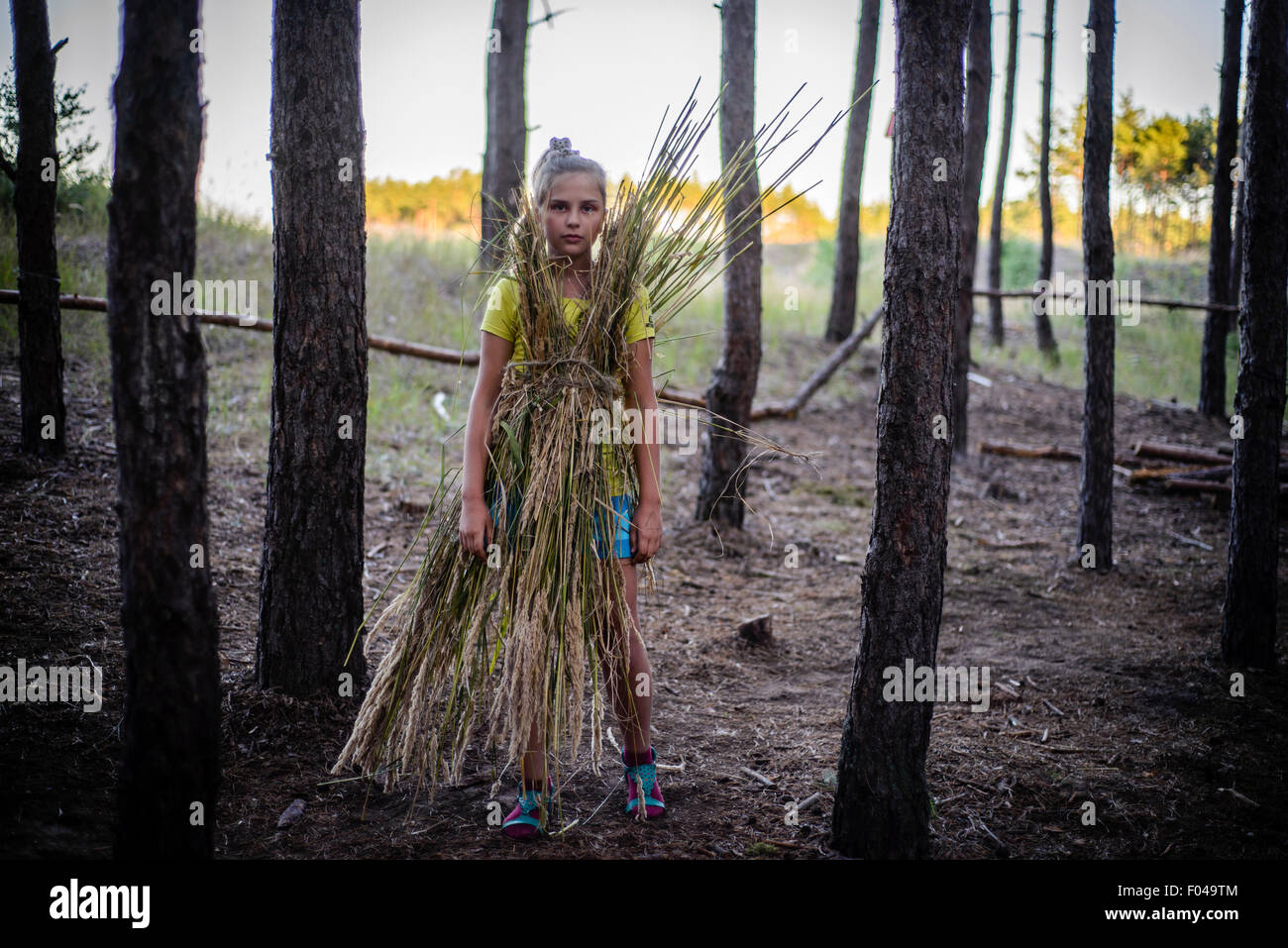 Scouts during a carnival in Ukrainian scout training camp, Kiev region ...