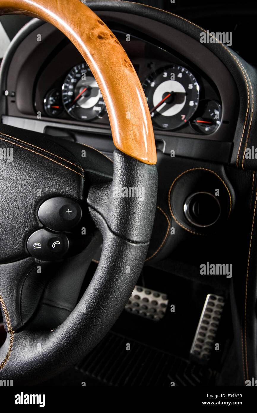 Modern car interior, close up photo Stock Photo - Alamy