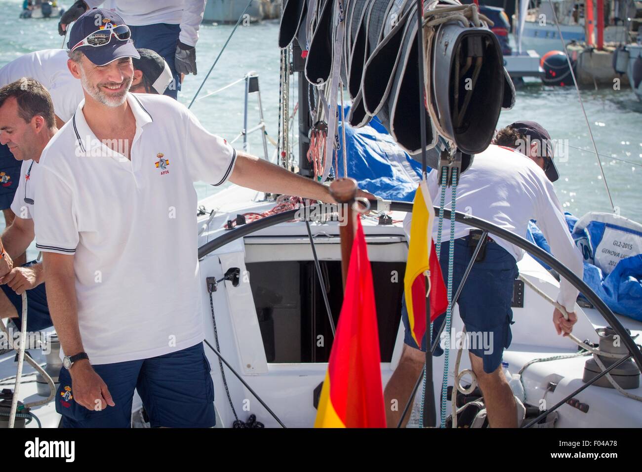 Palma de Mallorca, Spain. 6th Aug, 2015. Spanish King Felipe sails on ...