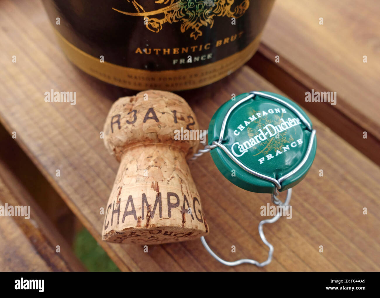 Bottle of champagne with cork, France Stock Photo - Alamy