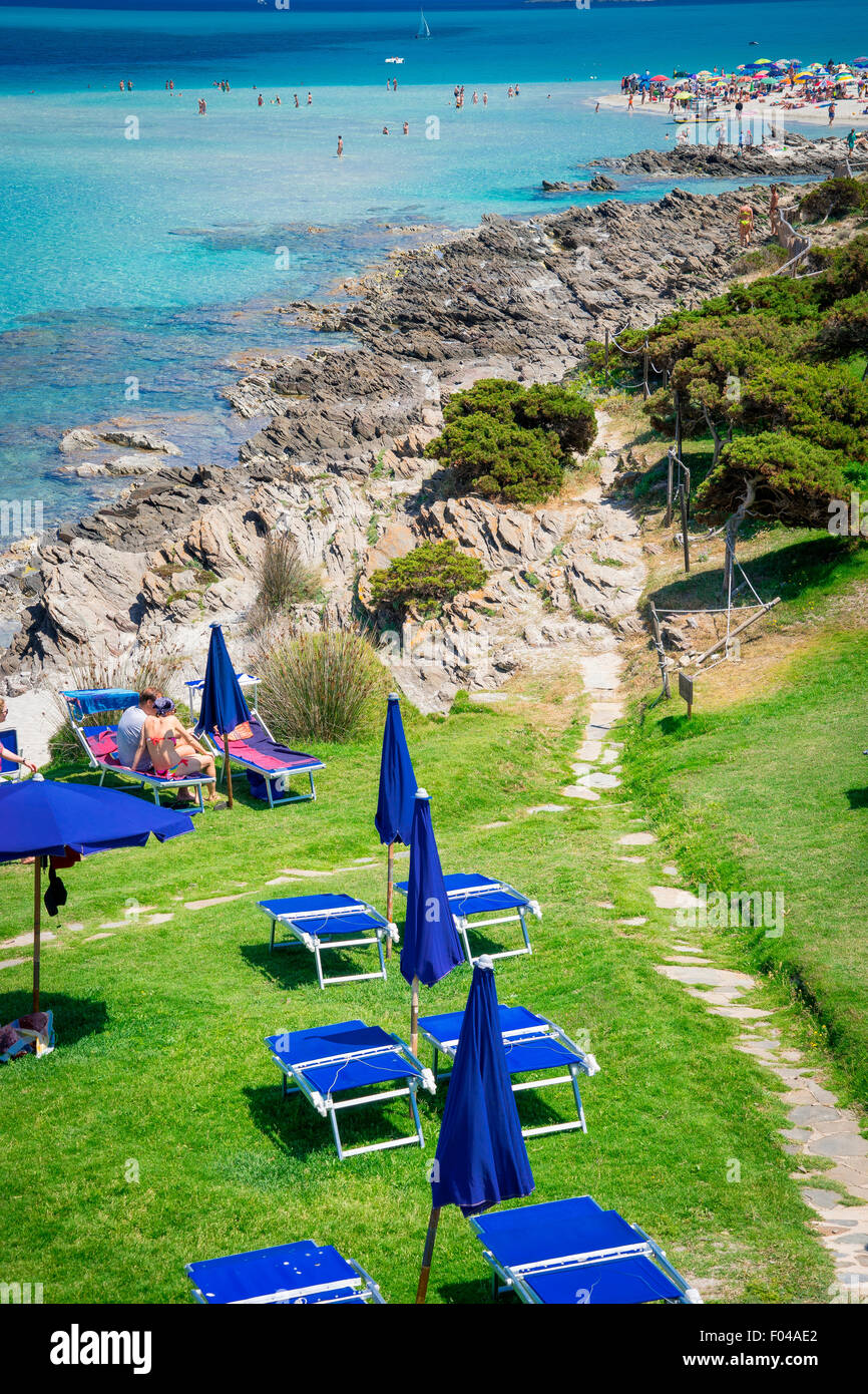 La Pelosa Beach stunning sea water,Sardinia Stock Photo - Alamy