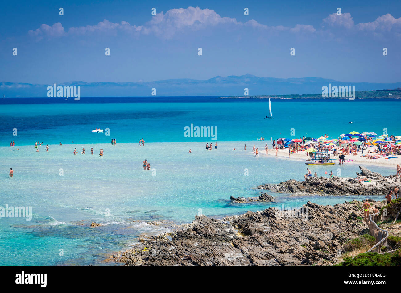 La Pelosa Beach stunning sea water,Sardinia Stock Photo - Alamy