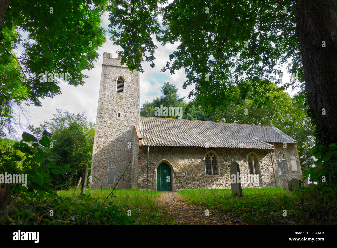 Little Witchingham church Stock Photo - Alamy