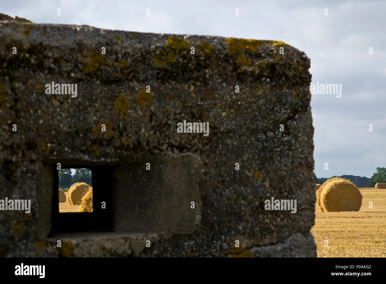 ww2 pill box in field Stock Photo - Alamy