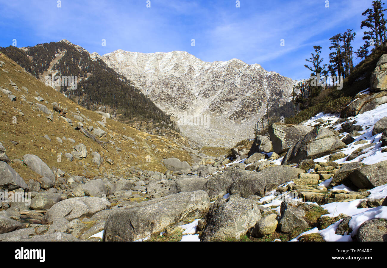 Himalayan mountains with snow peaks and forests Stock Photo - Alamy