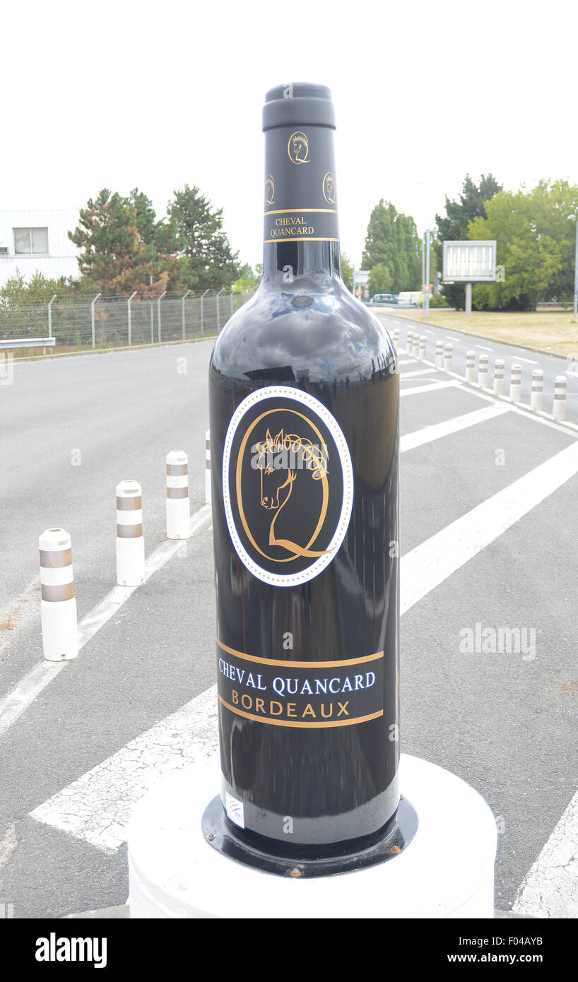 giant bottle of Cheval Quancard wine Bordeaux Merignac international ...