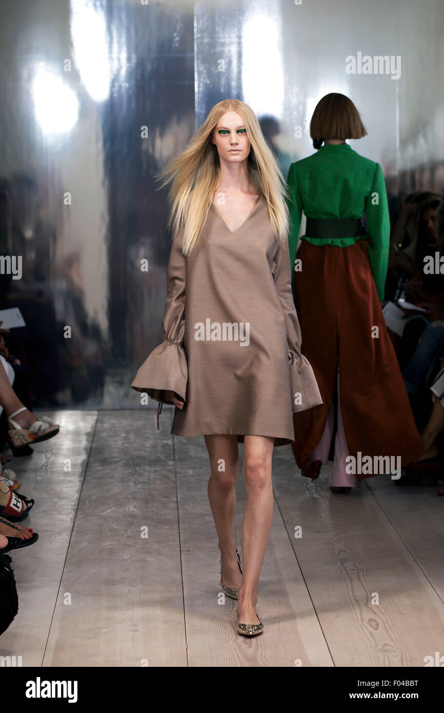 Copenhagen, Denmark, 6th Aug, 2015. A model walks the runway wearing ...